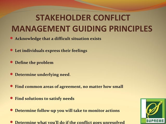 Stakeholder Relations Management and Conflict Resolution | PPT ...