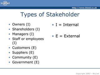 Stakeholders | PPT | Business | Business and Finance