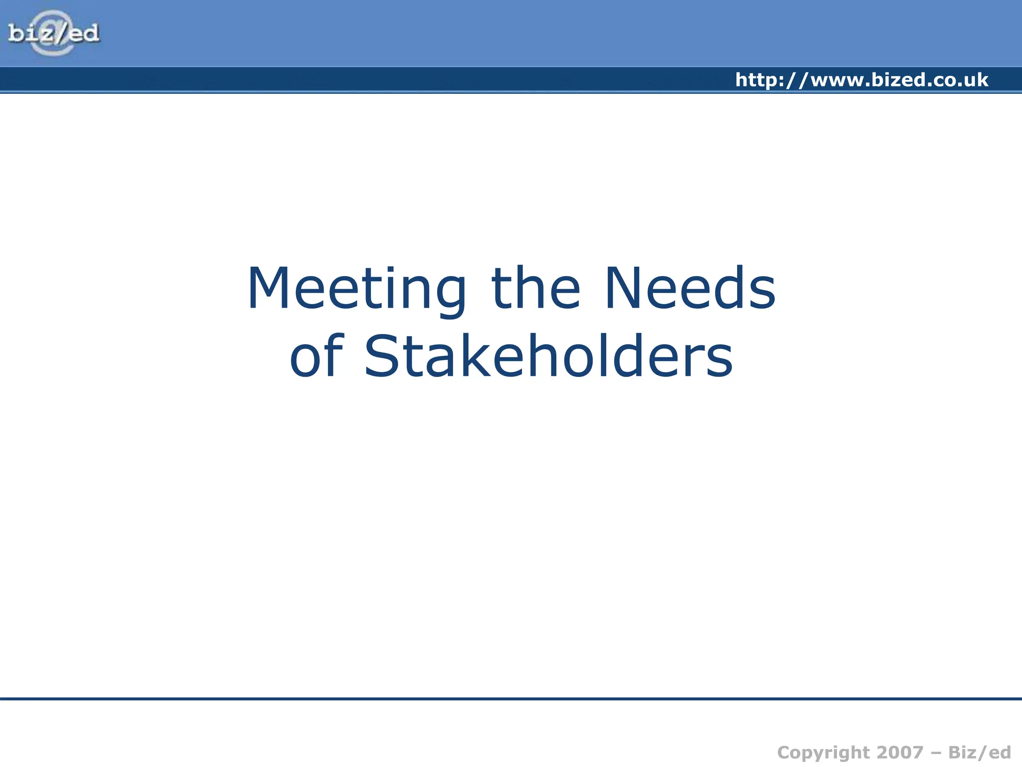 Marketing the Needs of Stakeholderss.ppt