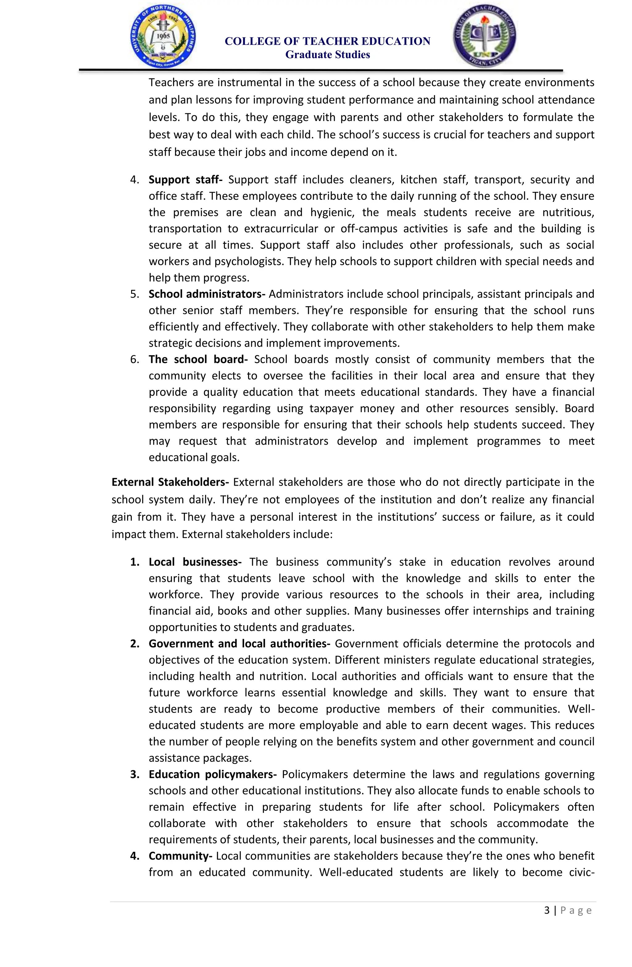 Stakeholders and Community Involvement in Education (2).docx