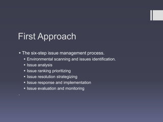 Stakeholders and Issues Management Approaches | PPTX