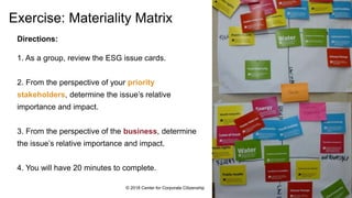 Introduction to stakeholders and material issues | PPT