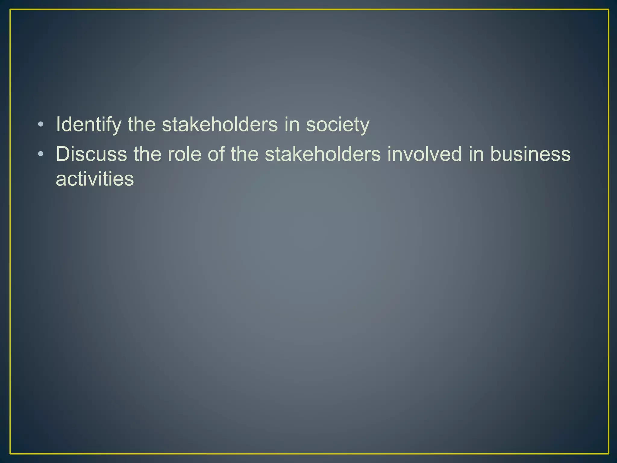 Stakeholders and their roles | PPTX