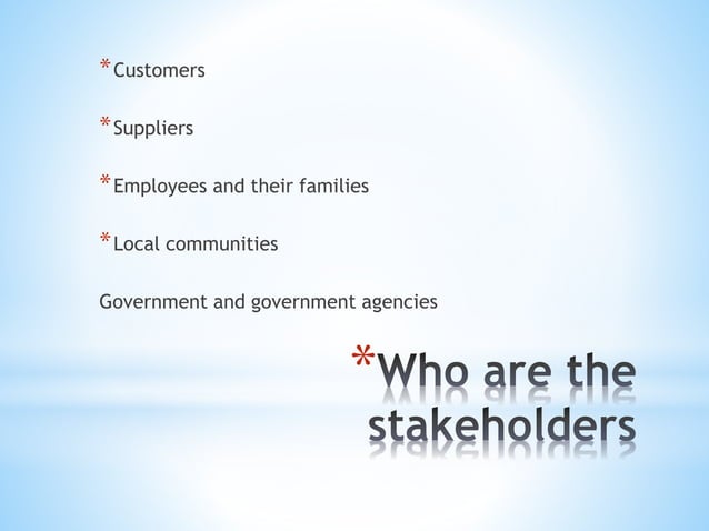 Stakeholders in a business | PPTX