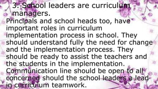 Stakeholders in Curriculum Implementation | PPTX