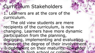 Stakeholders in Curriculum Implementation | PPTX
