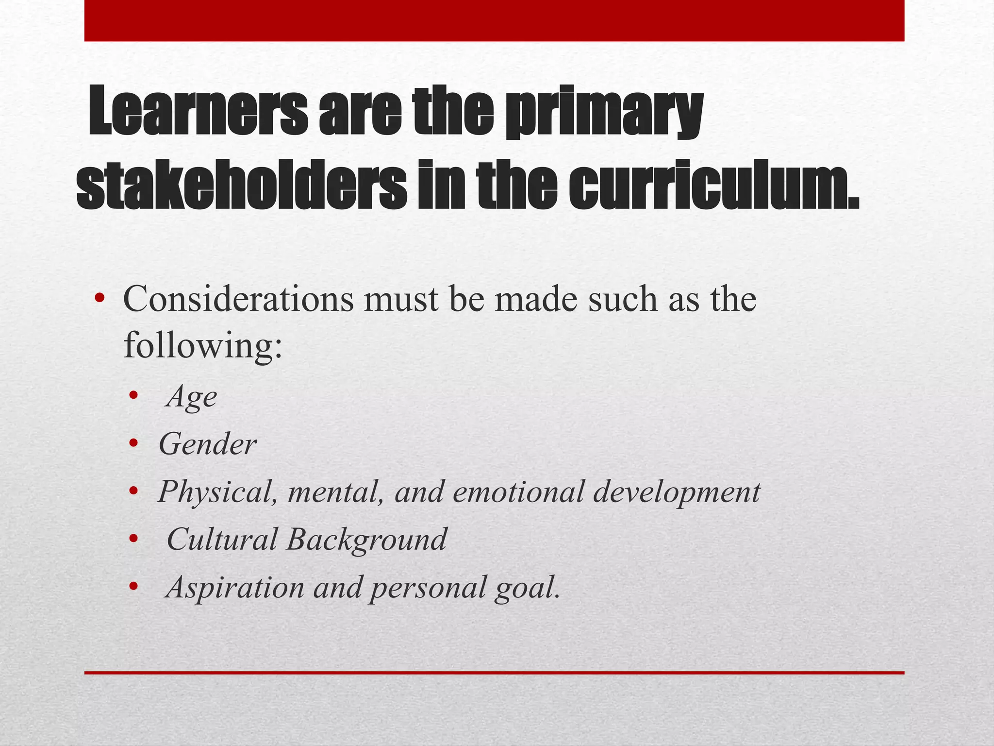 Stakeholders in curriculum implementation | PPTX