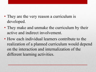 Stakeholders in curriculum implementation | PPTX