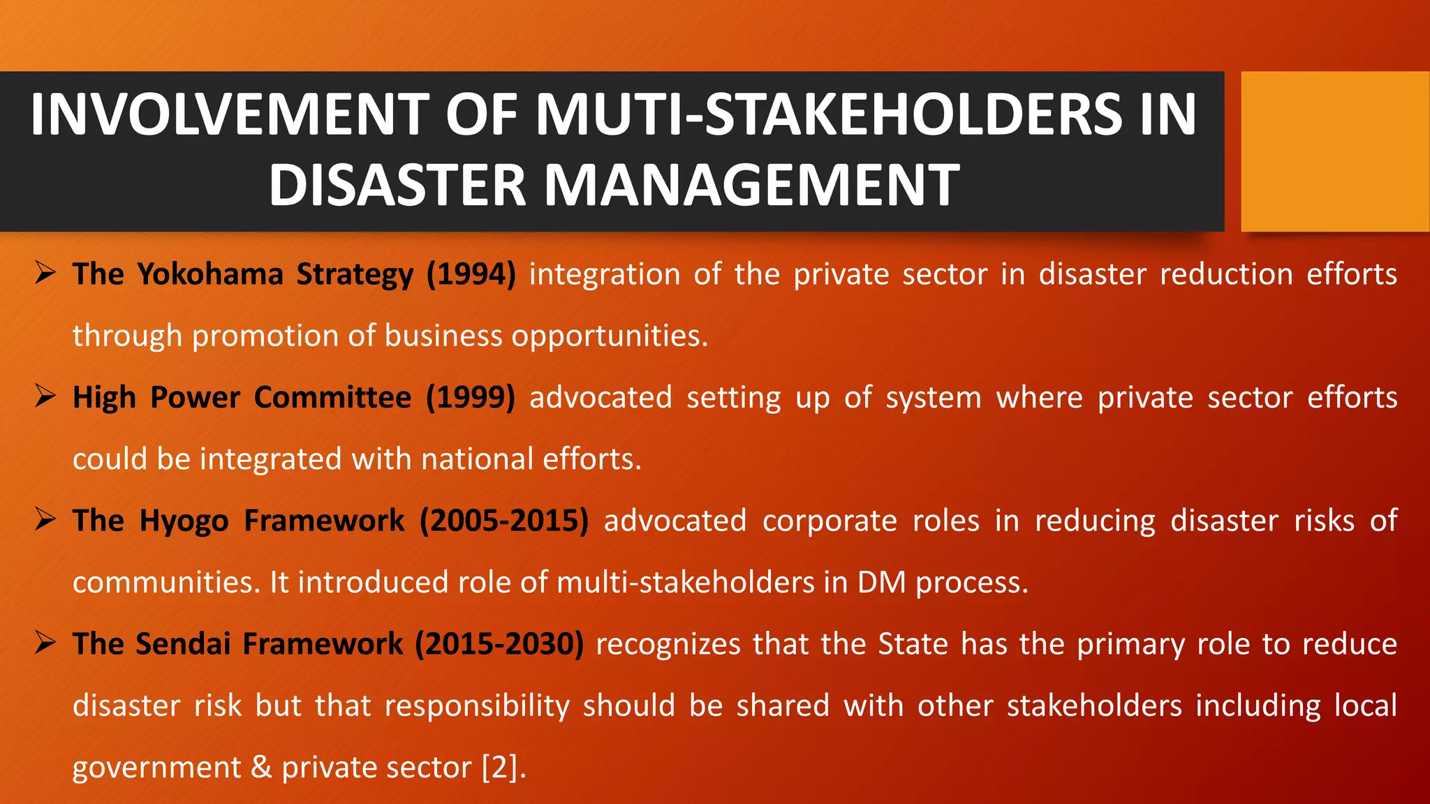 Stakeholders in disaster management | PDF