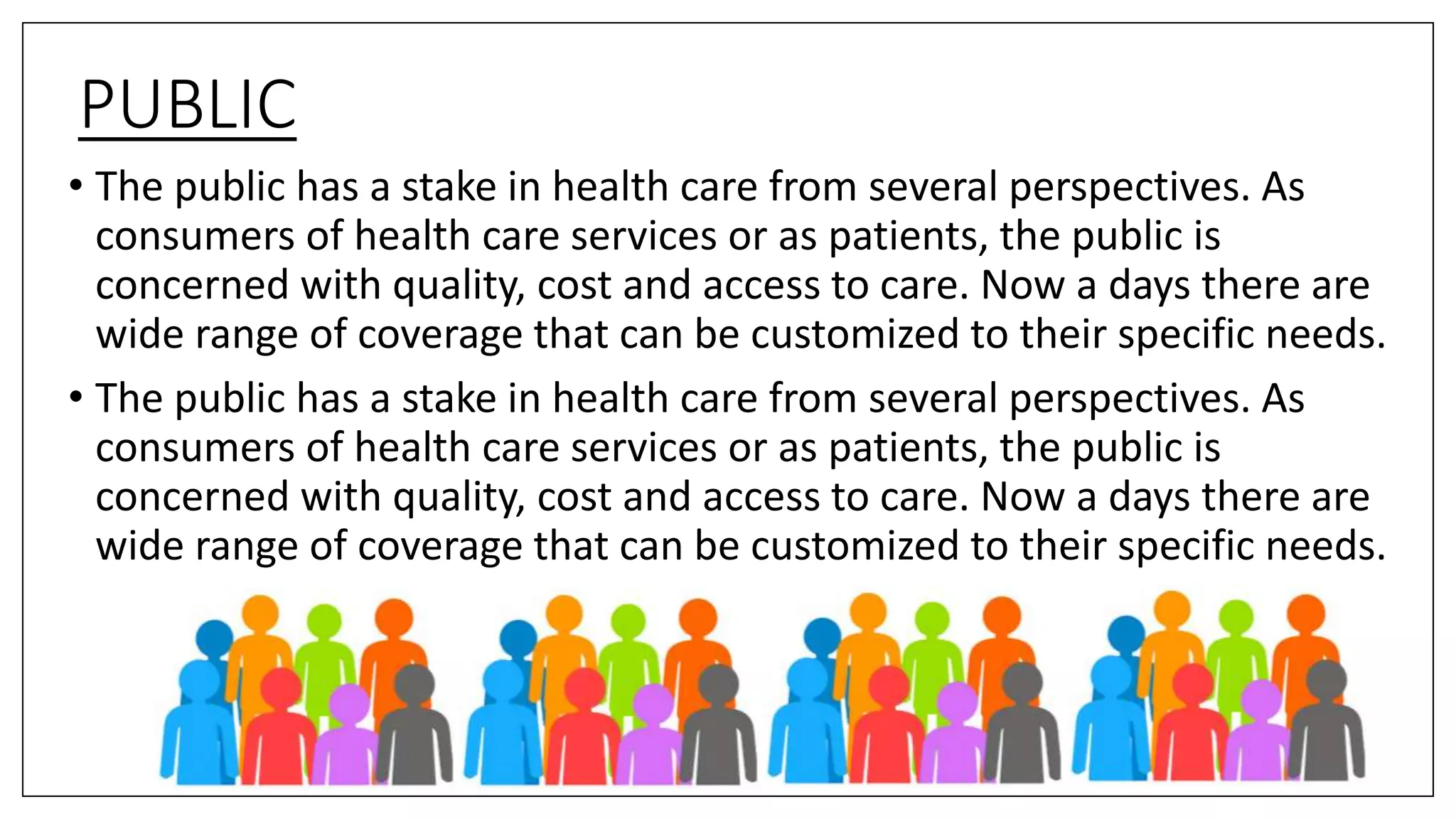 Major Stakeholders in Healthcare system | PPTX