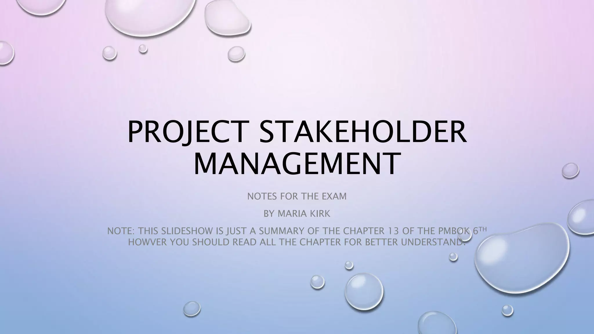 Project stakeholder management overview | PPT