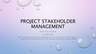 Project stakeholder management overview | PPT