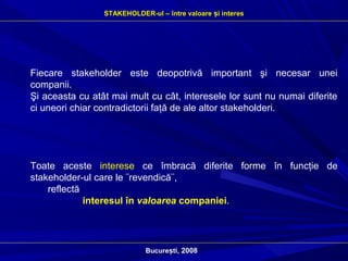 Stakeholders presentation | PPT