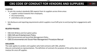 STAKEHOLDER TAINING ON CBG VENDOR & SUPPLIER CODE OF CONDUCT.pptx