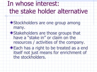 Stakeholder Theory | PPT