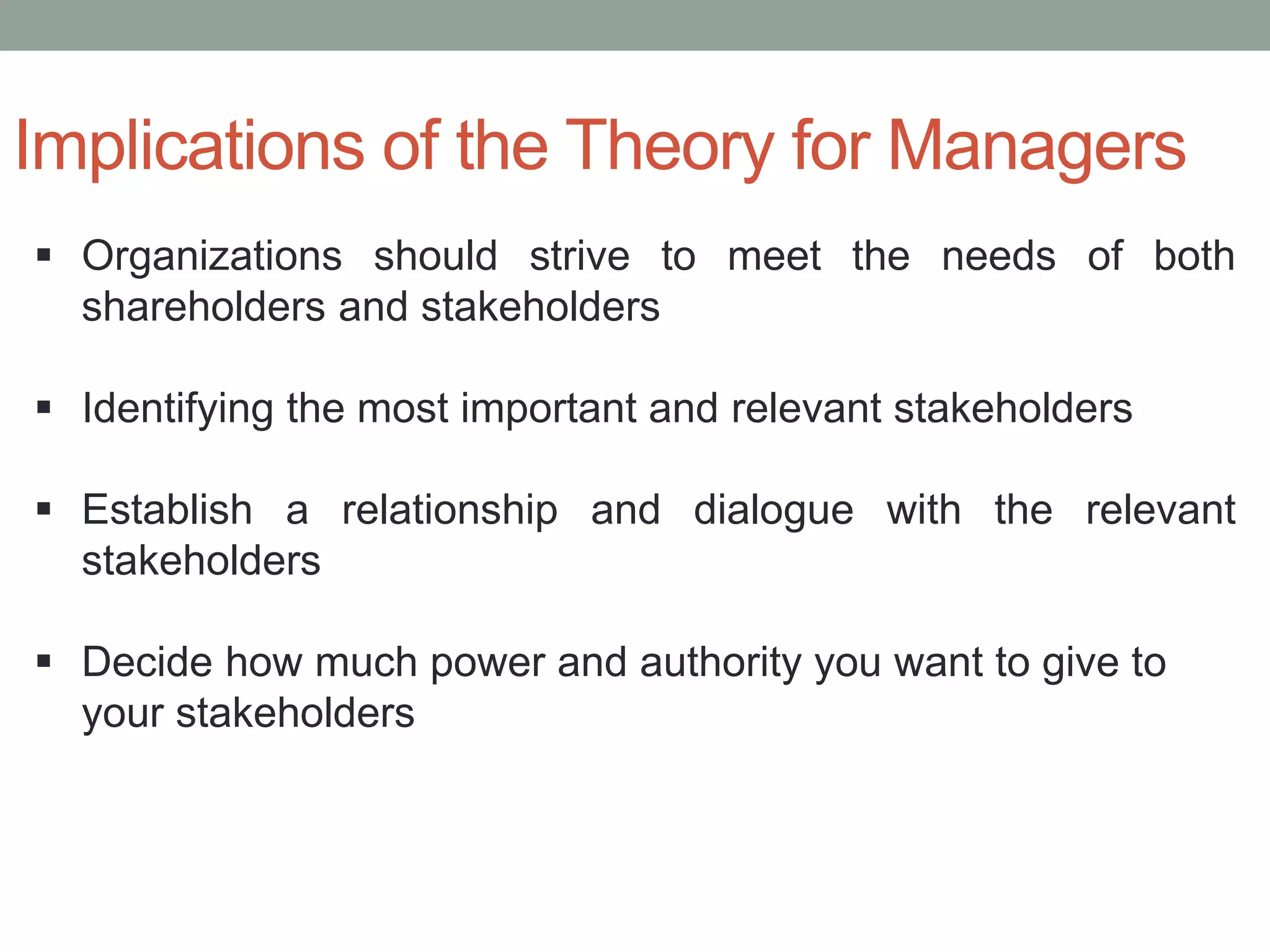 Stakeholder theory presentation | PPTX