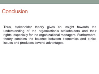Stakeholder theory presentation | PPTX