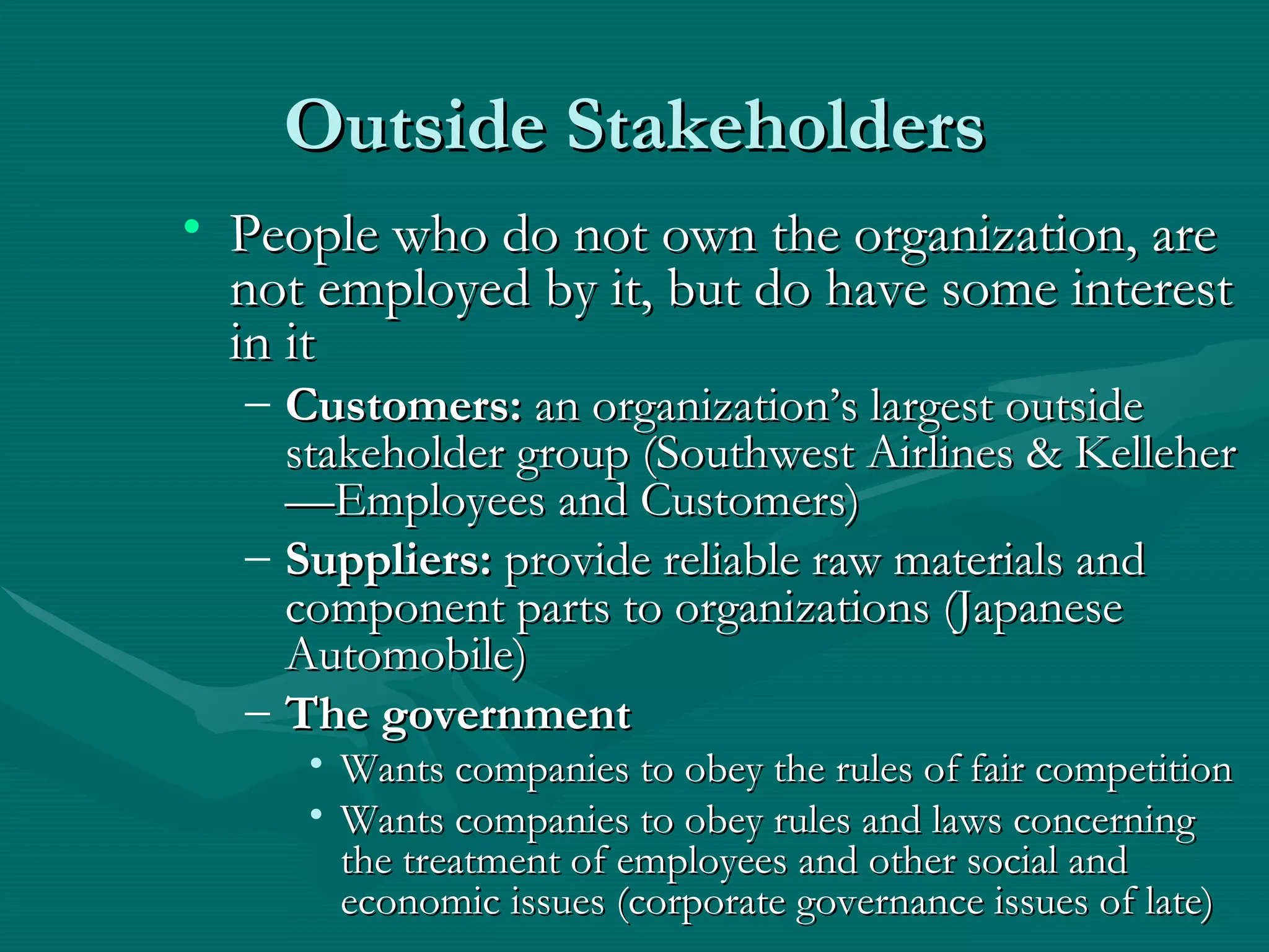Stakeholder Theory, Ethics 209 | PPT