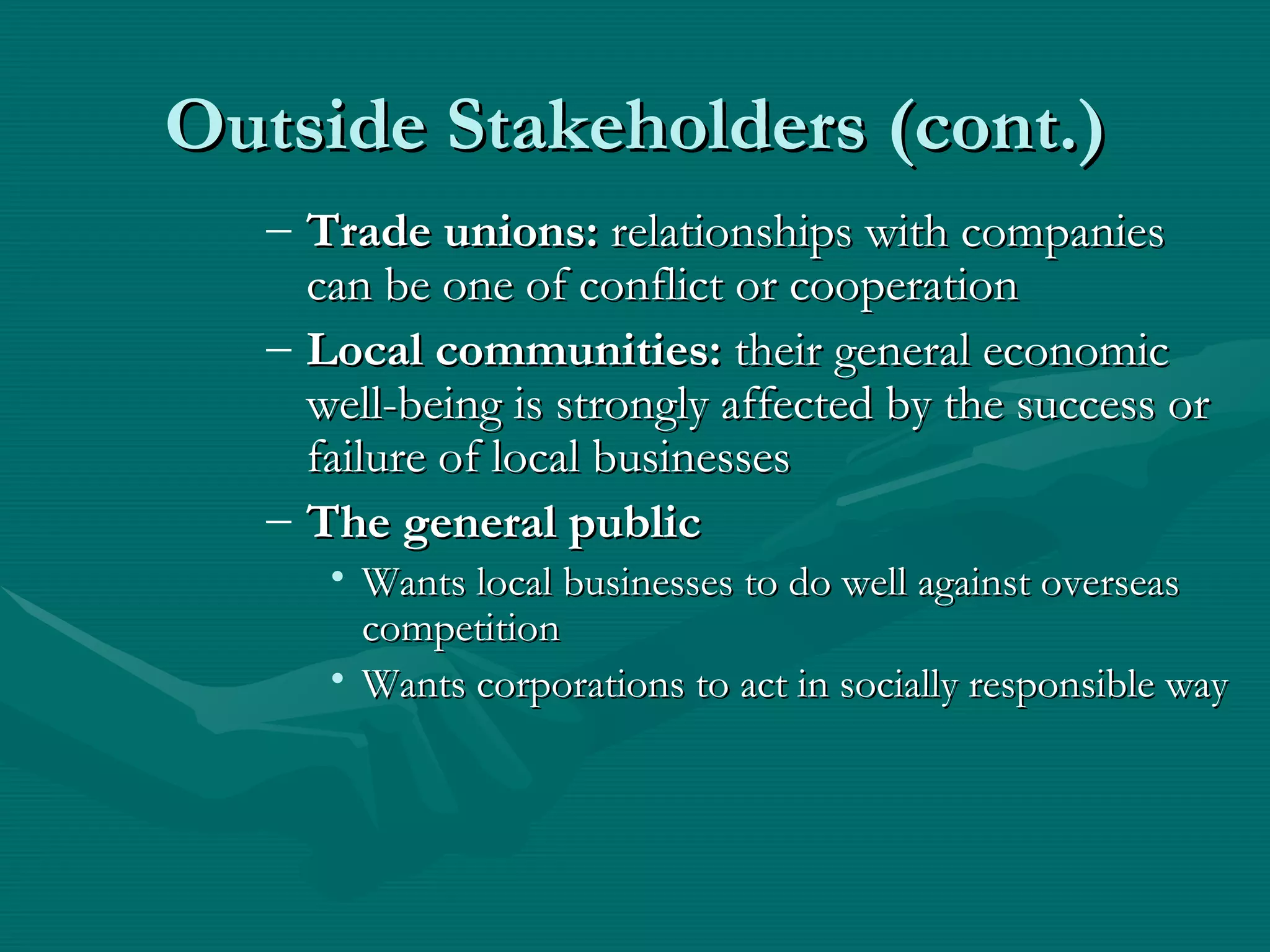 Stakeholder Theory, Ethics 209 | PPT