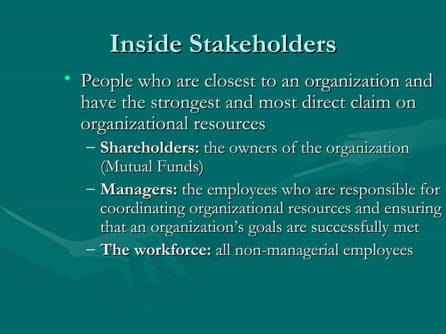 Stakeholder Theory, Ethics 209 | PPT