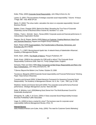 Stakeholder theory, ethics and the return on customer | PDF