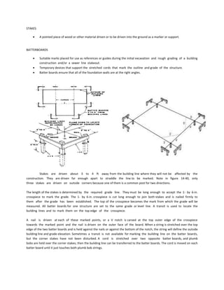 Bt 1: Stakes and batterboards | PDF