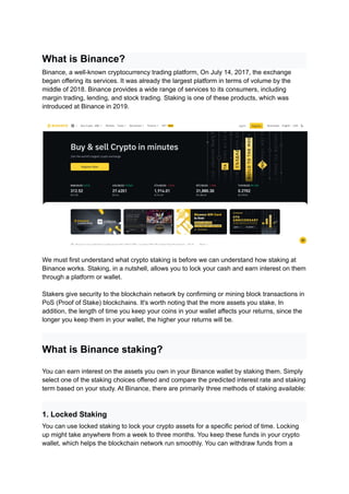 Staking at binance - it is safe to stake on binance (2021) | PDF