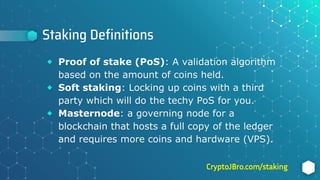 Staking Cryptocurrency Explained (with Platform List) | PPTX | Stocks ...