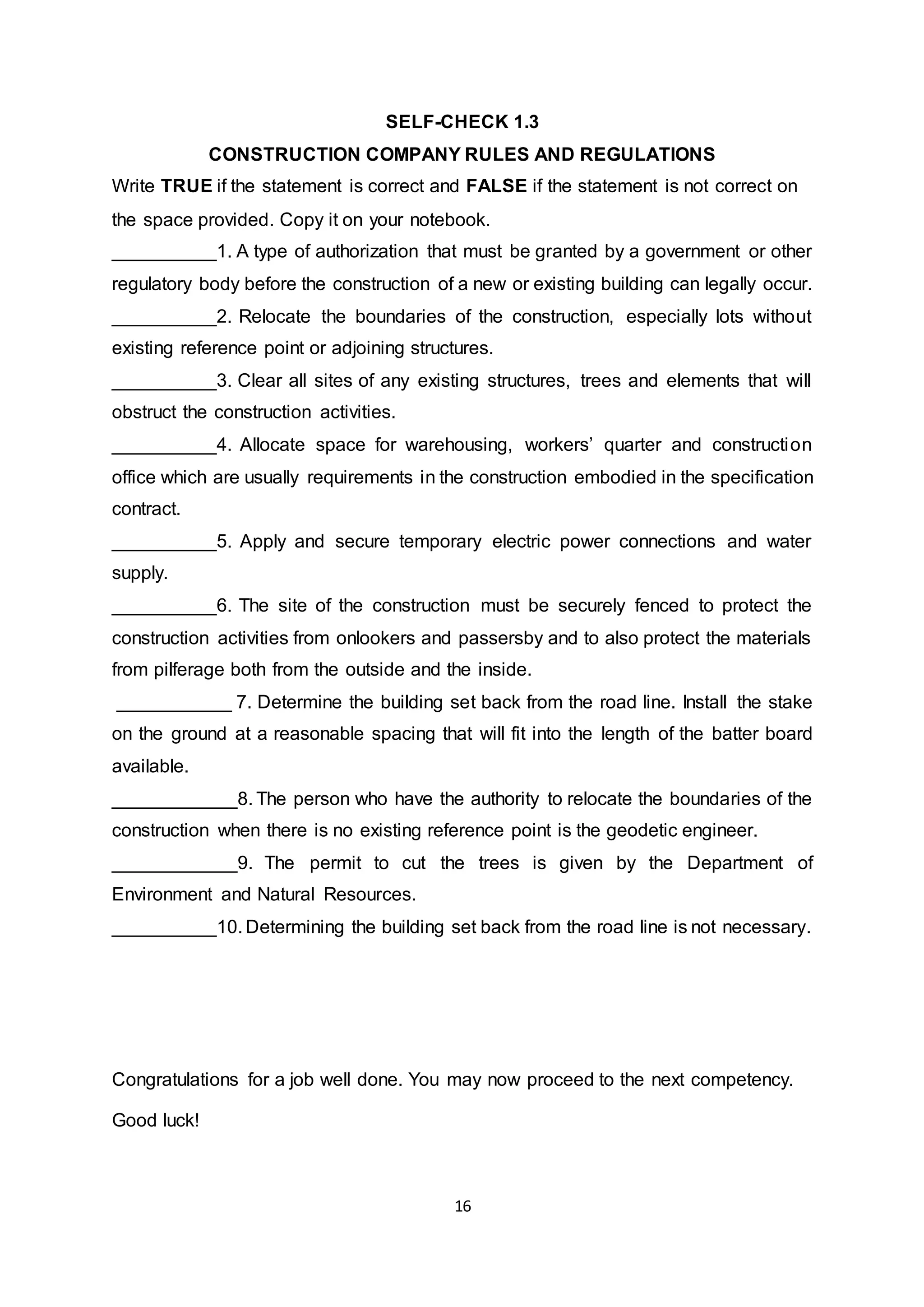 Staking out building lines | DOCX