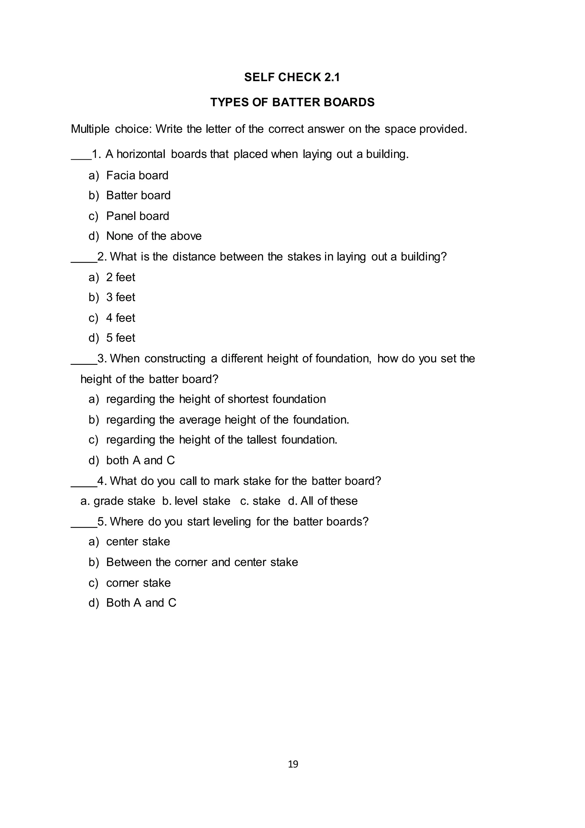 Staking out building lines | DOCX