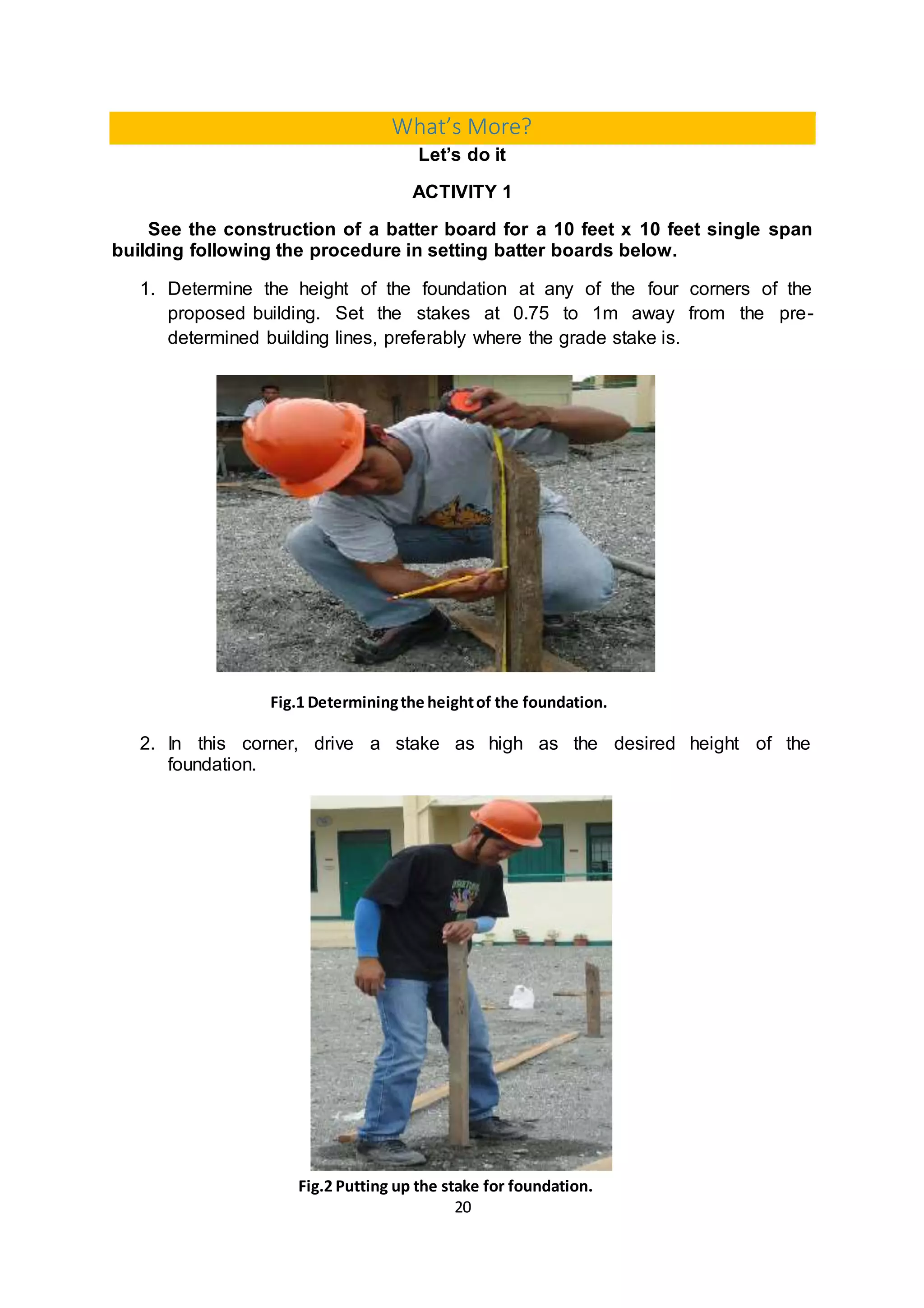 Staking out building lines | DOCX