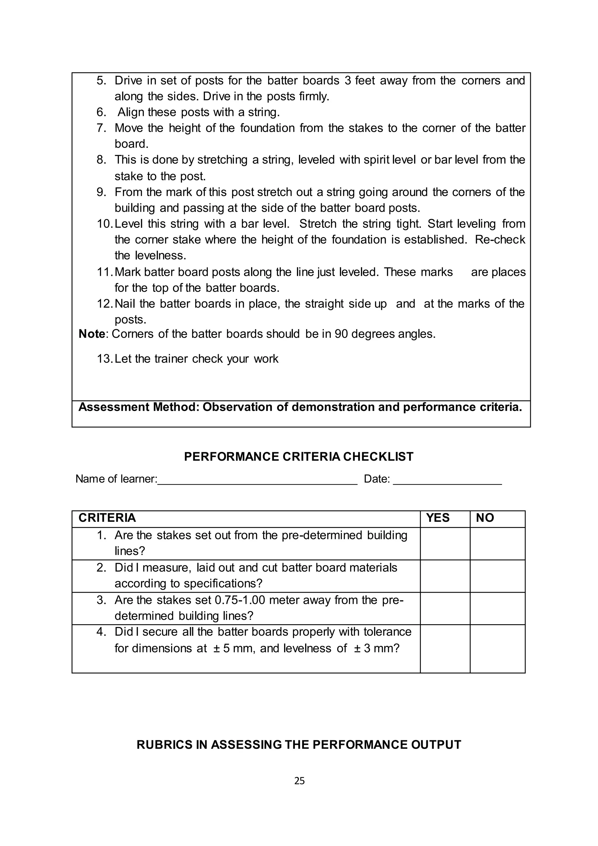 Staking out building lines | DOCX