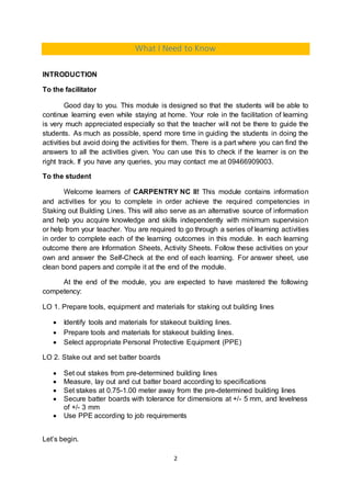 Staking out building lines | DOCX