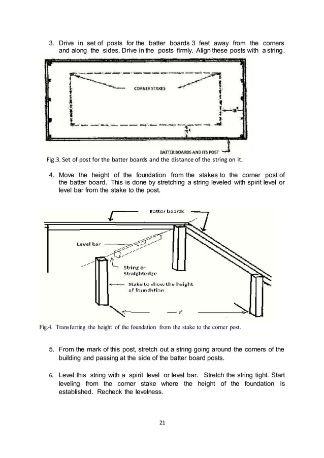 Staking out building lines | DOCX | Woodworking | Arts and Crafts