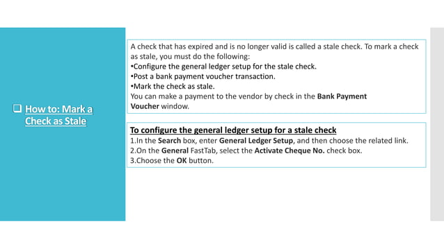 Stale check | PPTX | Consumer Banking | Personal Finance