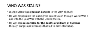 HISTORY YEAR 9 - STALIN | PPTX