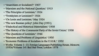 CAMBRIDGE A2 HISTORY: STALIN QUESTIONS AND ANSWERS | PPTX