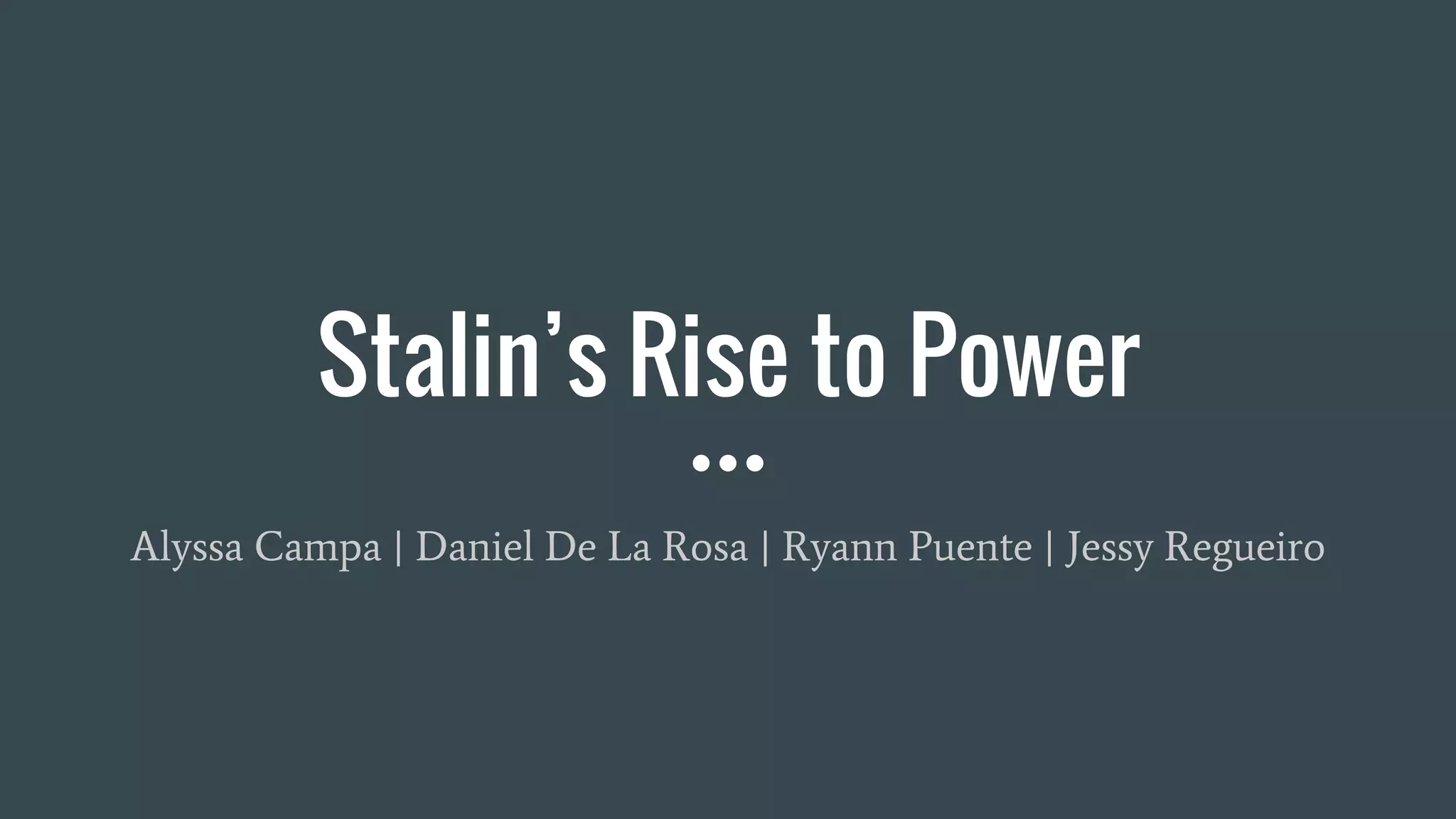 Stalin rise to power | PPTX | Political Issues & policy | Politics