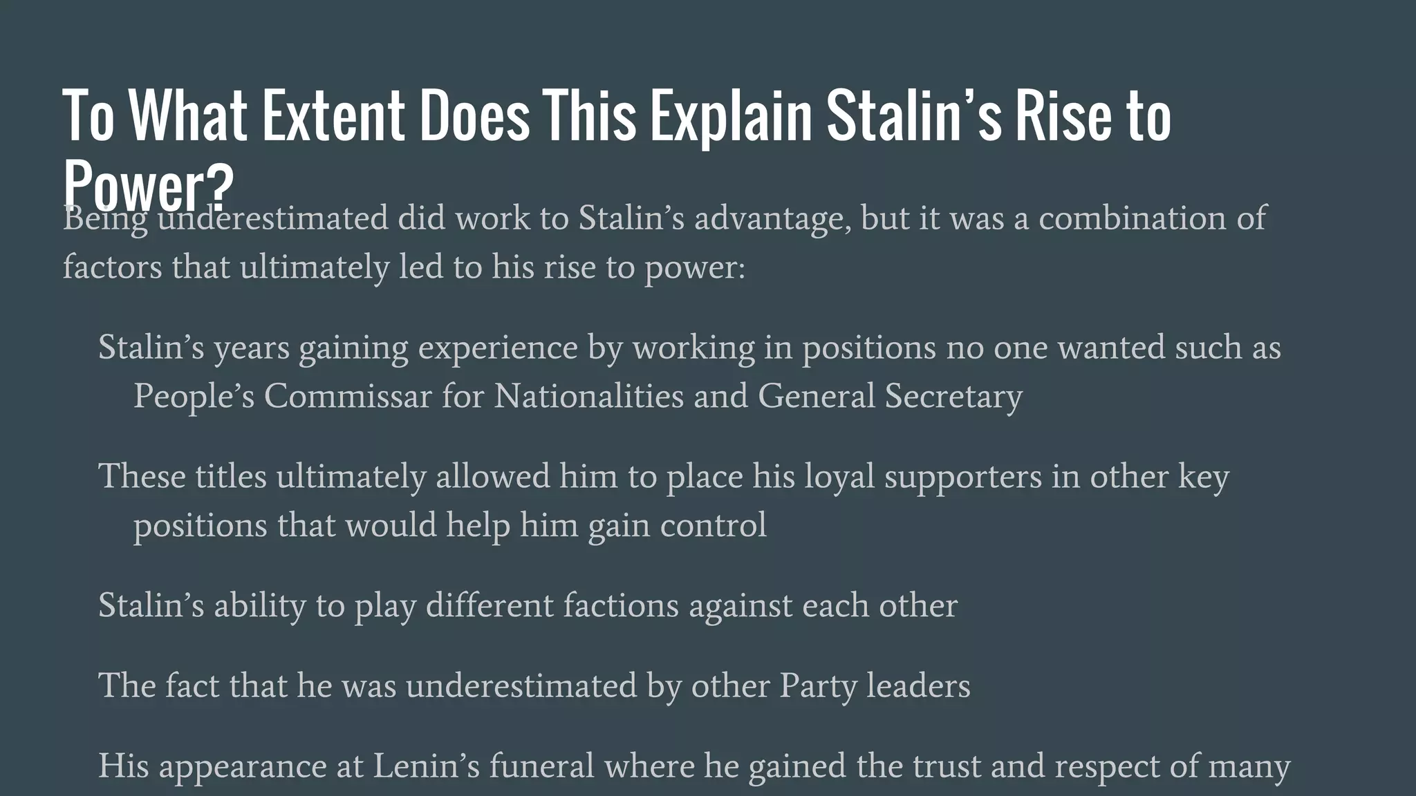 Stalin rise to power | PPTX | Political Issues & policy | Politics