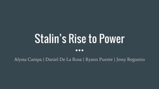 Stalin rise to power | PPTX
