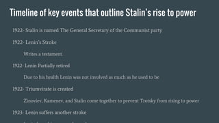 Stalin rise to power | PPTX | Political Issues & policy | Politics