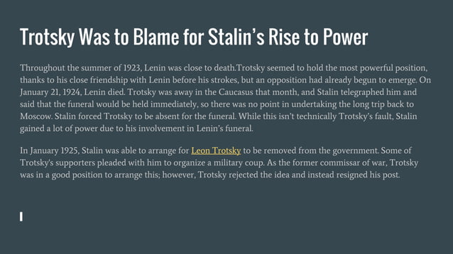 Stalin rise to power | PPTX | Political Issues & policy | Politics