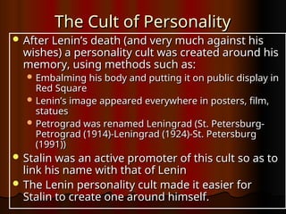 The Rise and Rule of Stalin asa leader of the Soviet Union | PPT