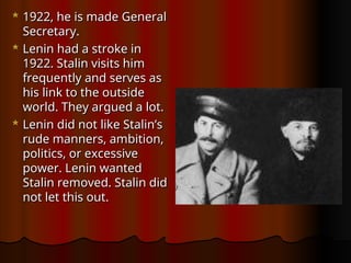 The Rise and Rule of Stalin asa leader of the Soviet Union | PPT