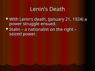The Rise and Rule of Stalin asa leader of the Soviet Union | PPT