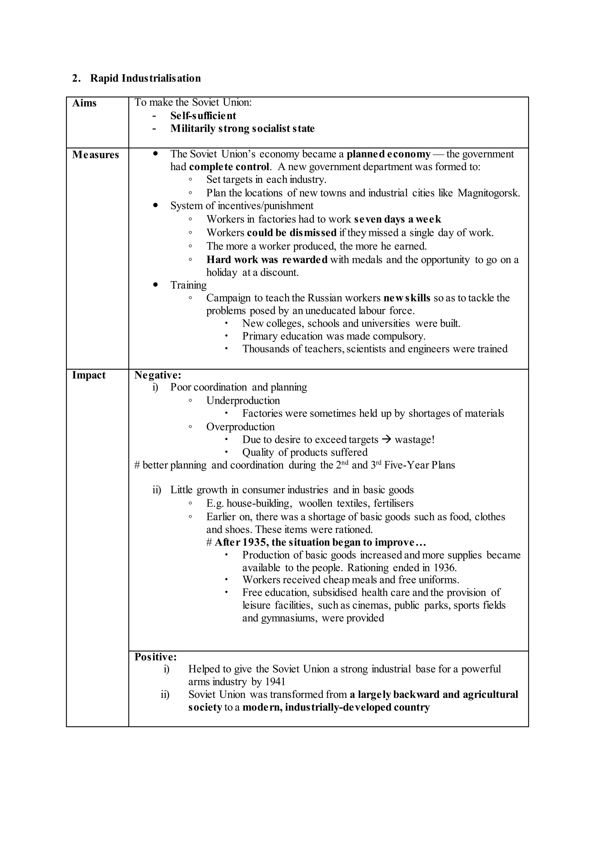 Stalin economic policies revision | DOCX