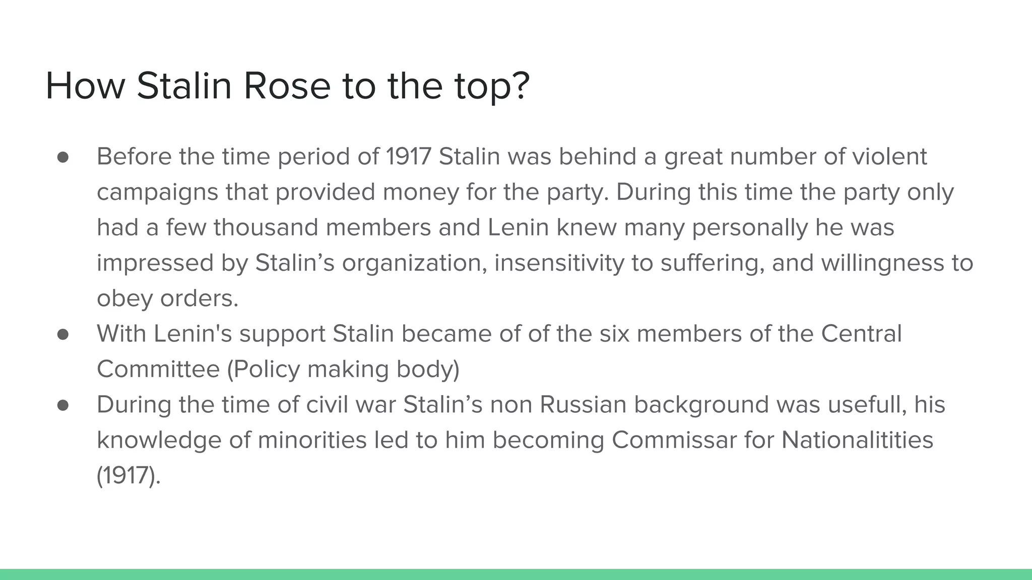 Stalin's Rise to Power | PPT
