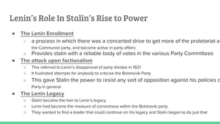 Stalin's Rise to Power | PPT