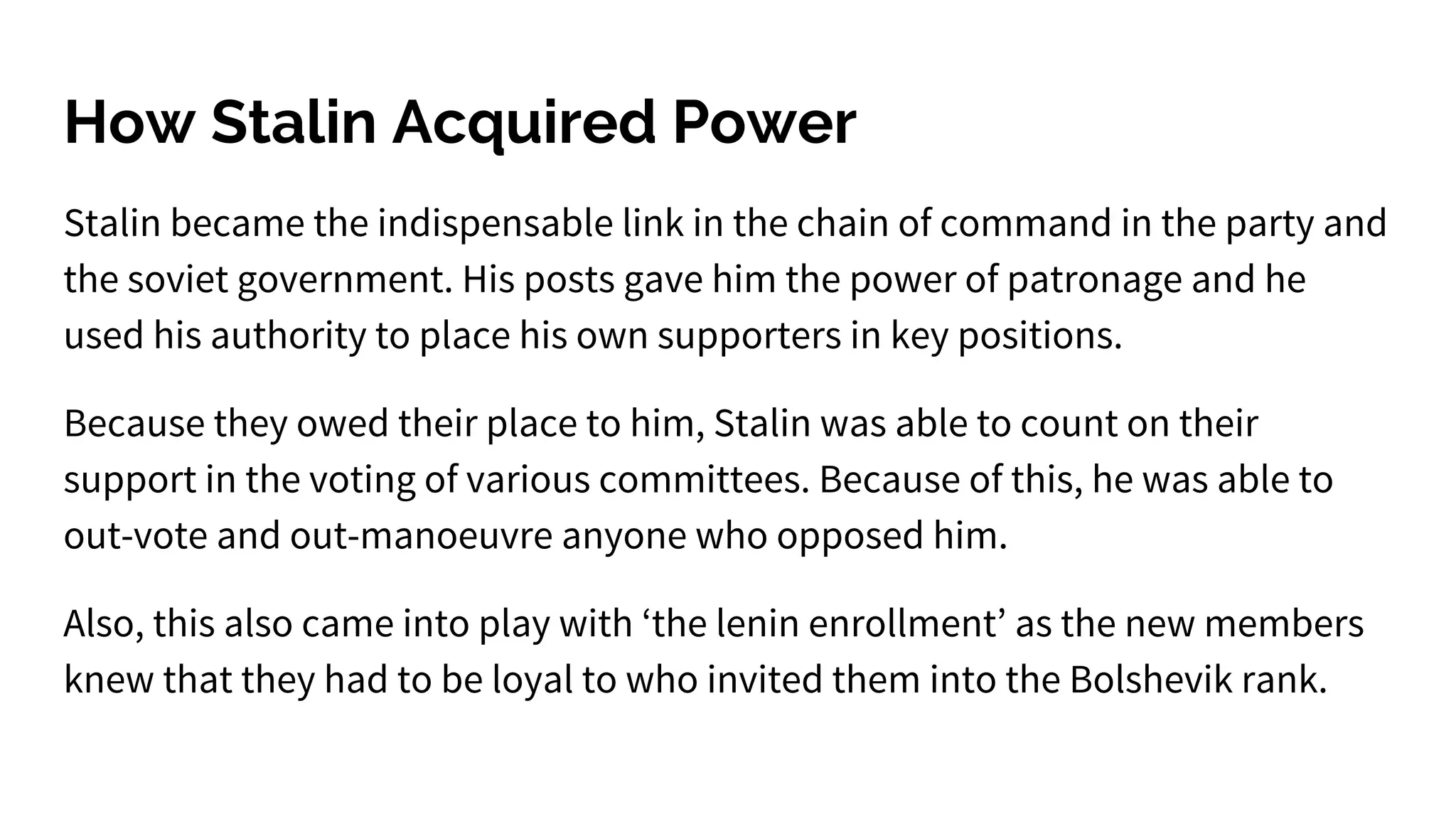 The Party's contribution to Russia and Stalin's rise to power | PDF