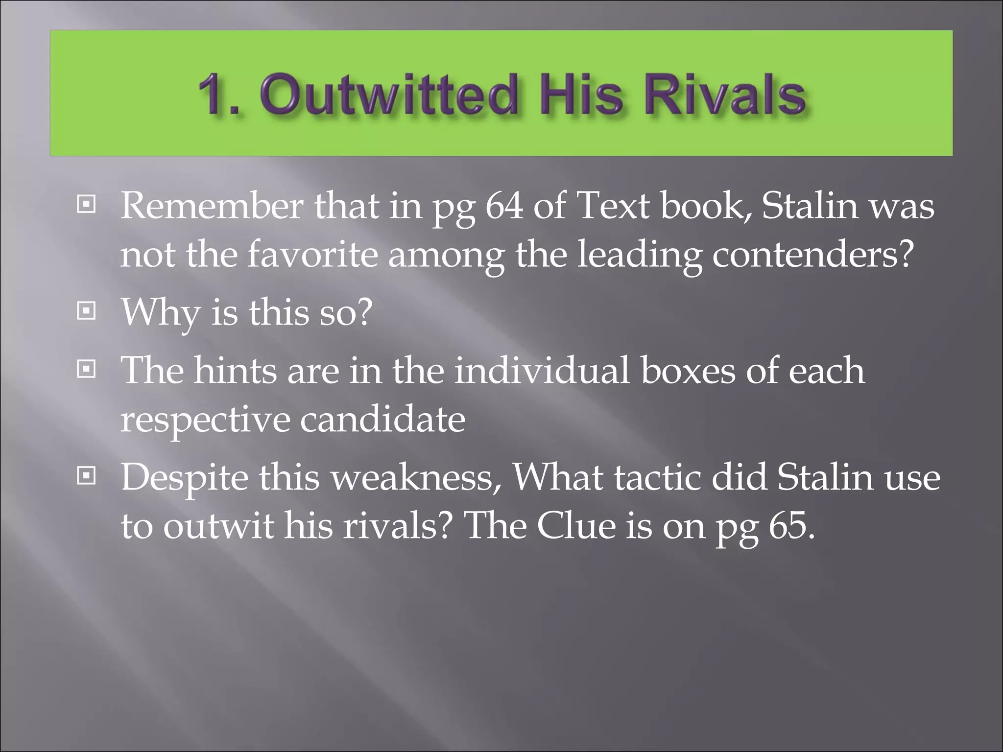 Stalin\ S Rise To Power | PPT